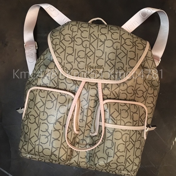 Calvin Klein | Bags | 26 Calvin Klein Ck Blush Pink Tan Backpack Purse ...